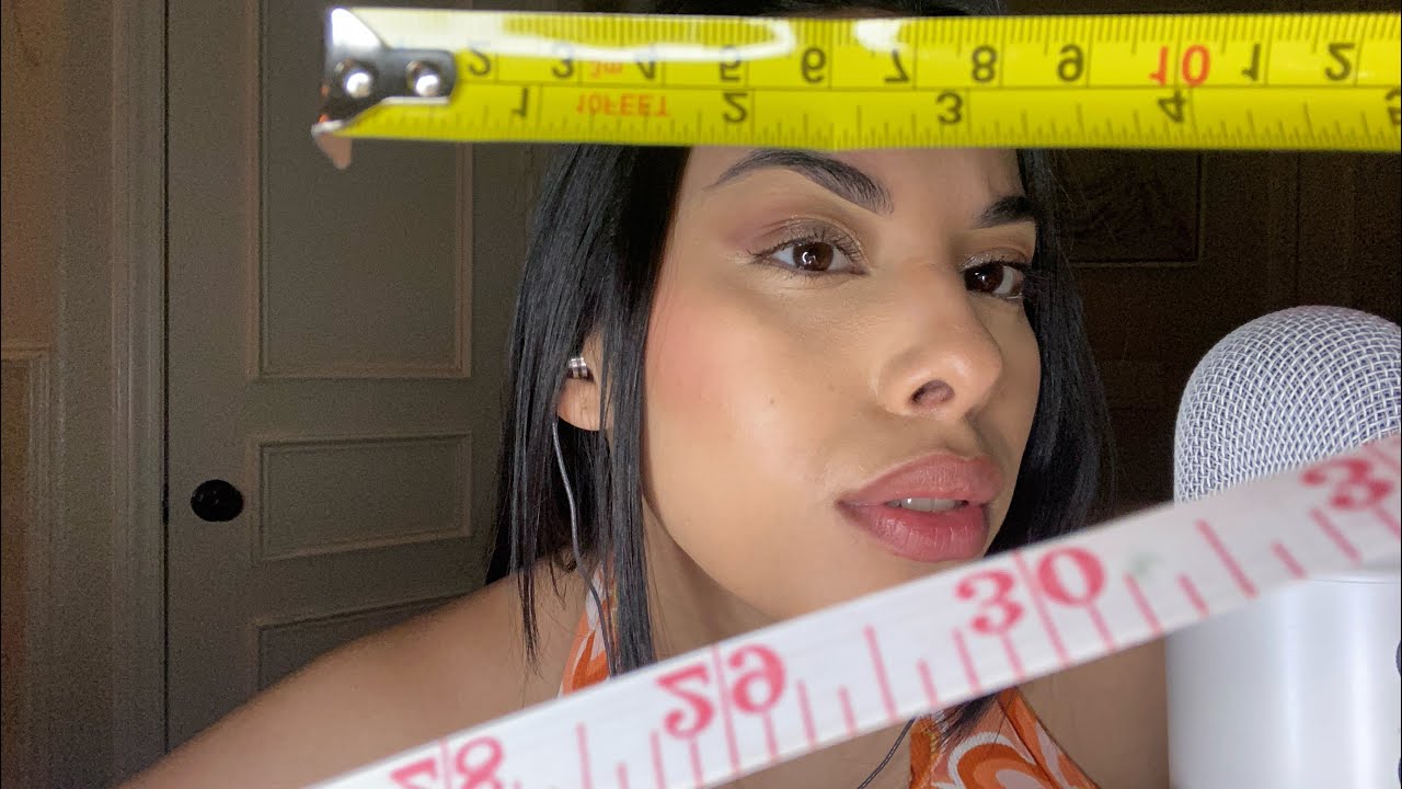 ASMR Measuring your face with some TINGLY mouth sounds, inaudible ...