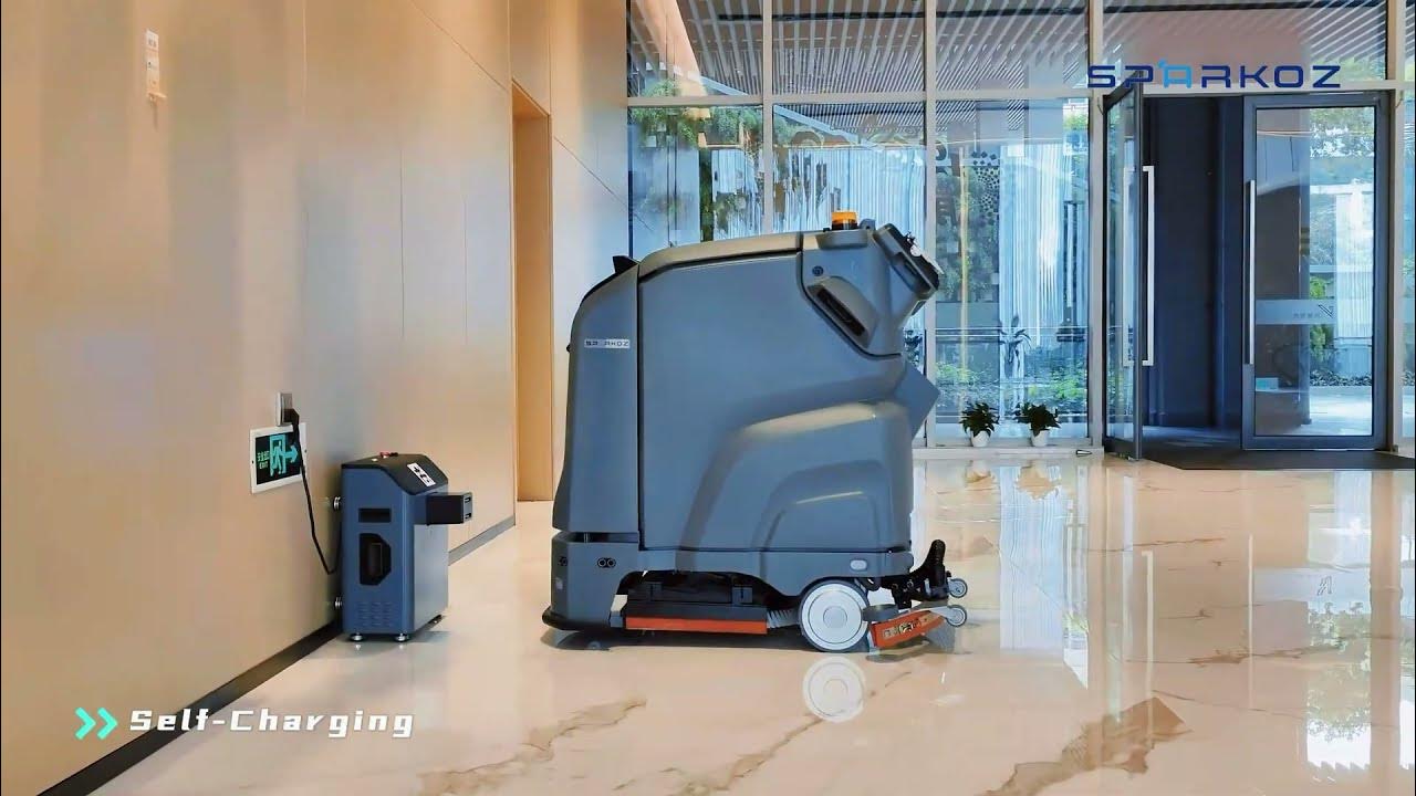 Autonomous Floor Cleaning Robot At Industrial Park - YouTube