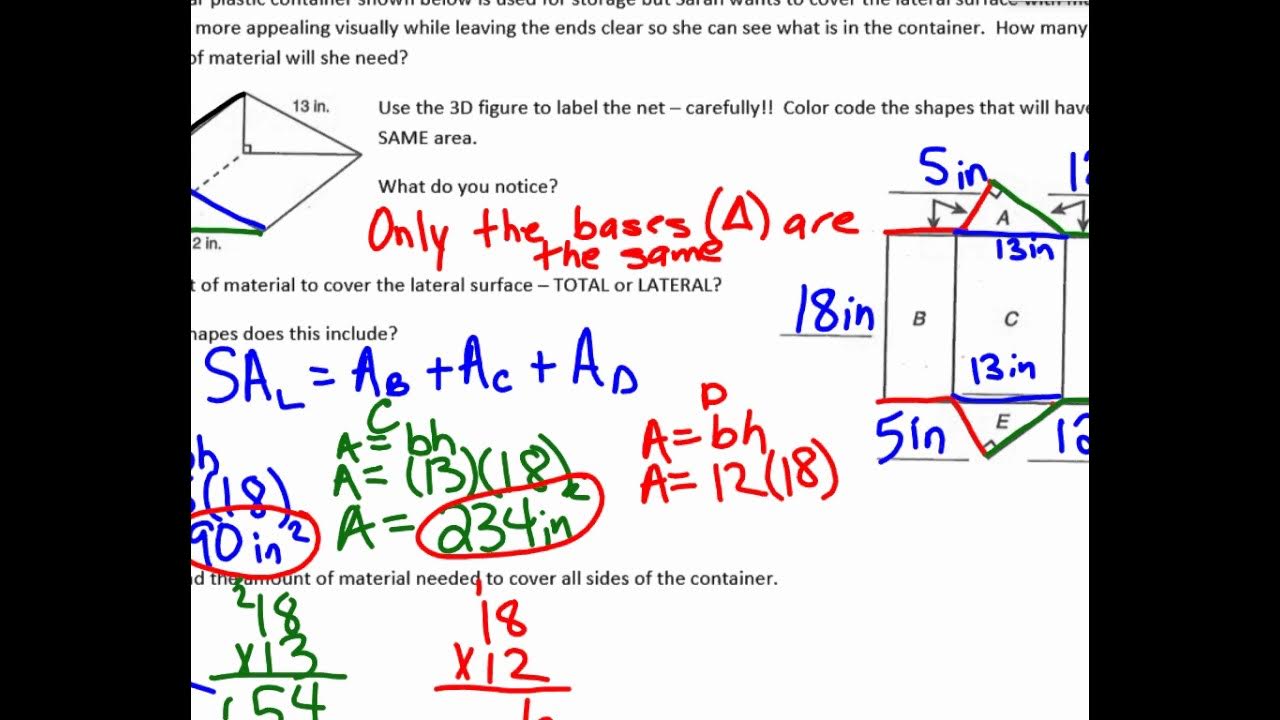 Surface Area Using Nets Notes January 30 - YouTube