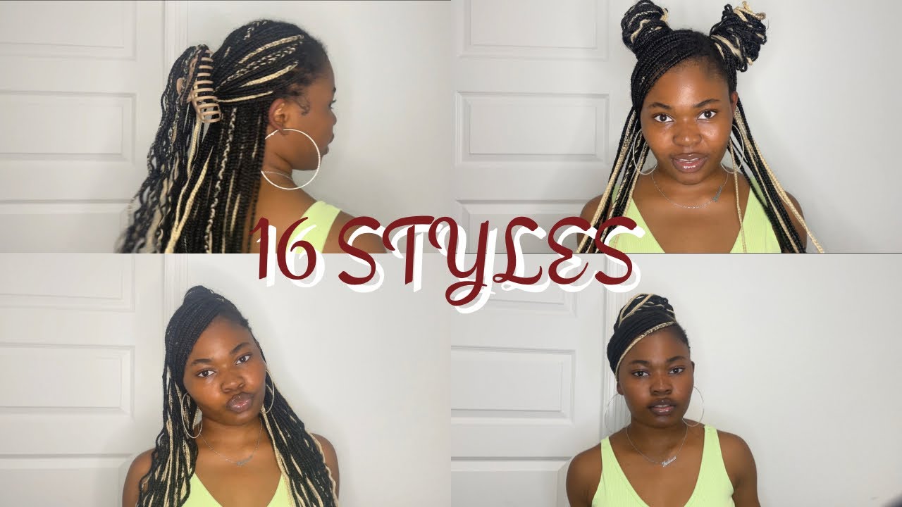 16 different ways to style old knotless braids without hair ties - YouTube