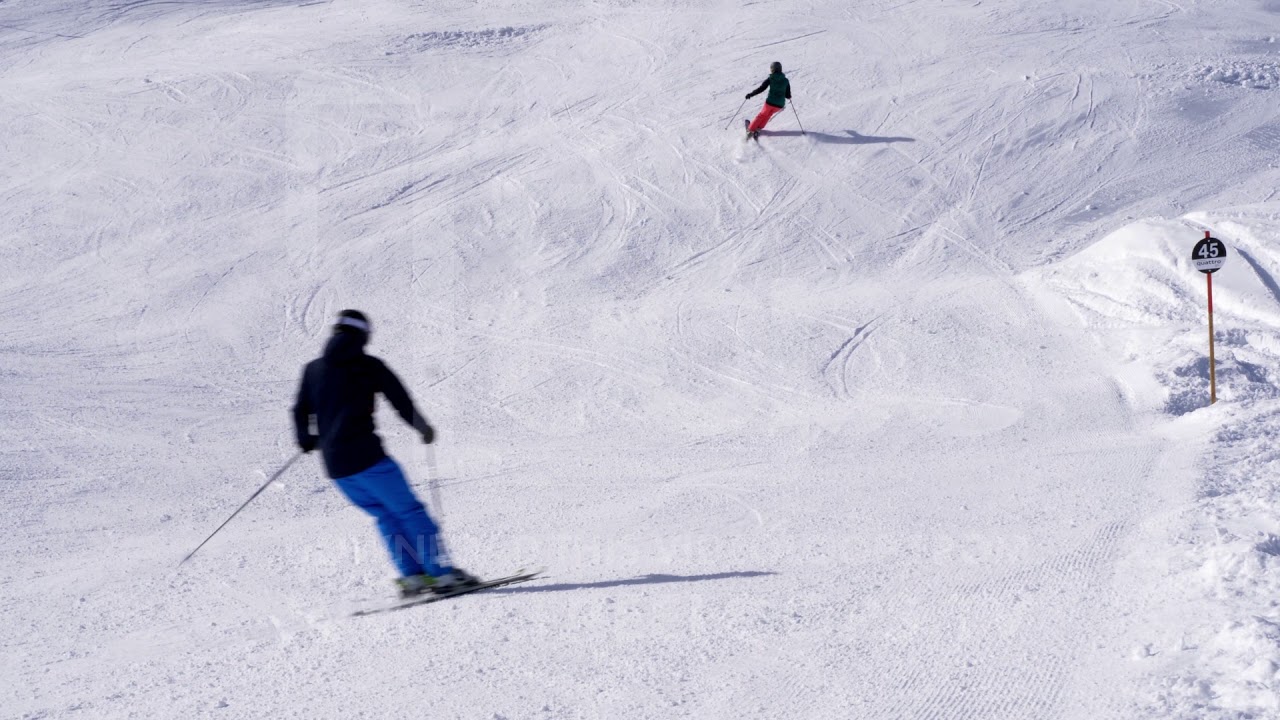 Skiers On Black Piste from FreeLoops.tv - YouTube