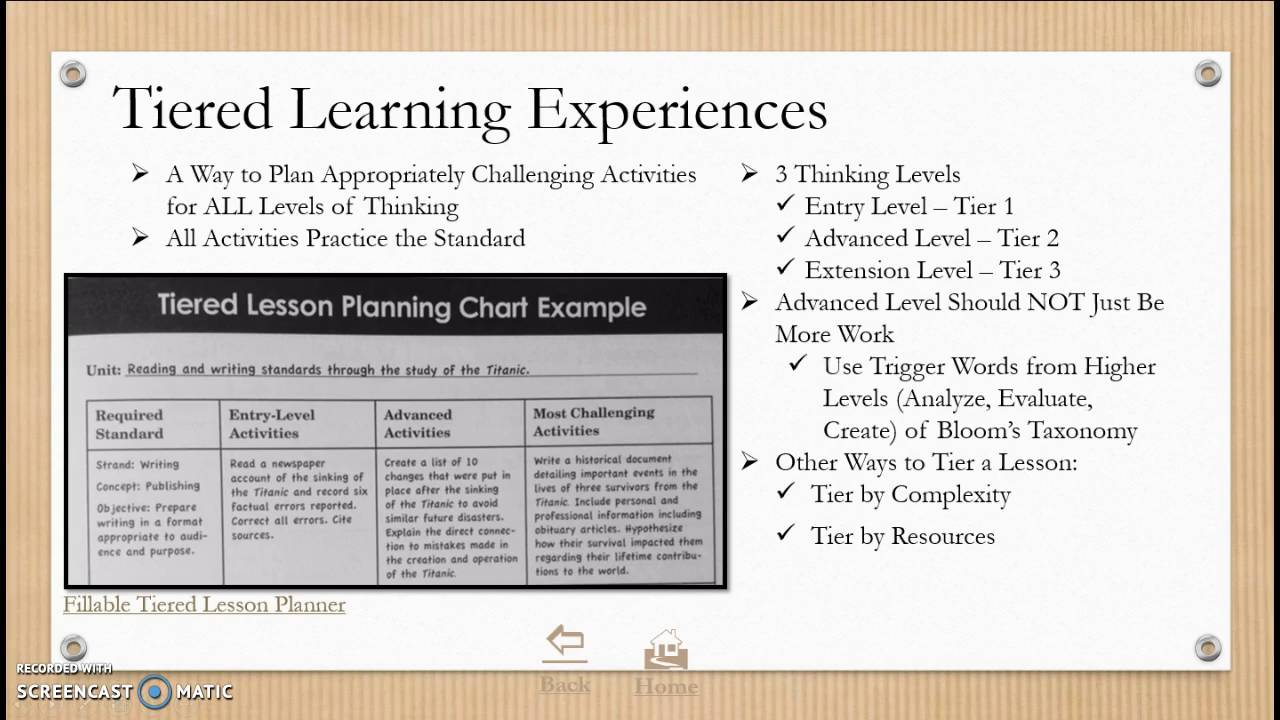 Educ 582 Tiered Assignments Video Youtube