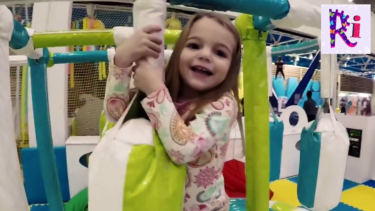 Playground for kids and family Jumping & play with color balloons - YouTube
