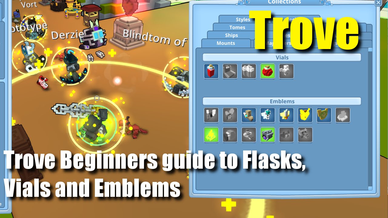 Trove Beginners guide to Flasks, Vials and Emblems - YouTube