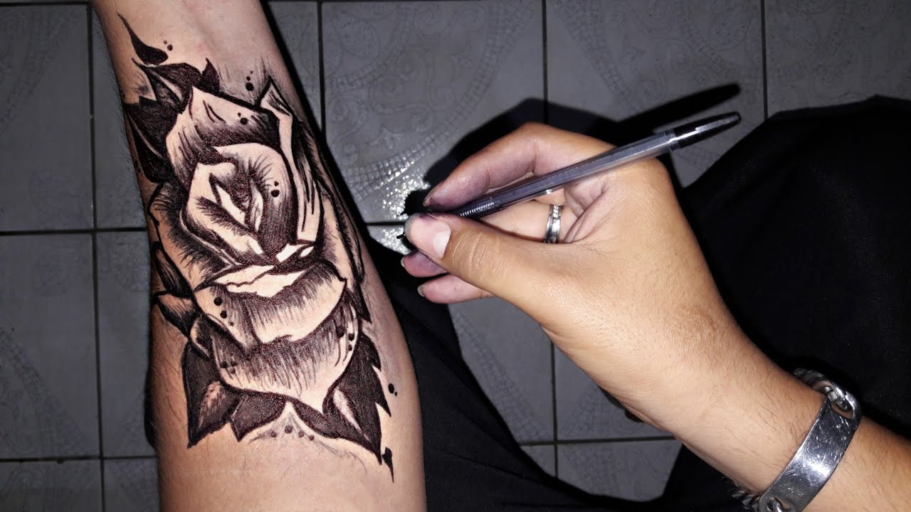 Como Hacer Un Tatuaje Falso A Lapicero ROSA How To Make A Fake Tattoo With A Pen Flower como-hacer-un-tatuaje-falso-a-lapicero-rosa-how-to-make-a-fake-tattoo-with-a-pen-flower