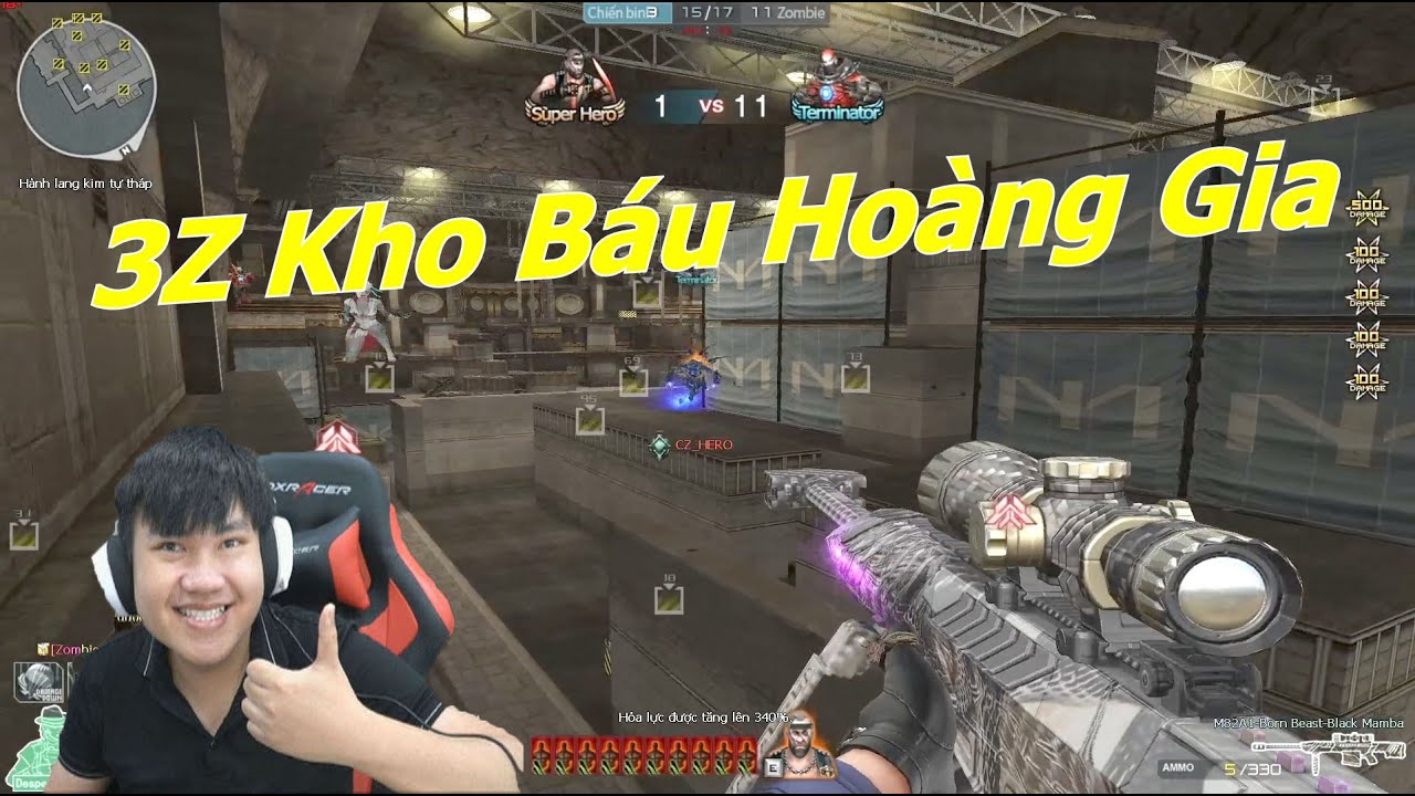 Cân Team Với 3Z-VIP Trong Kho Báu Hoàng Gia - Tiền Zombie v4 - YouTube