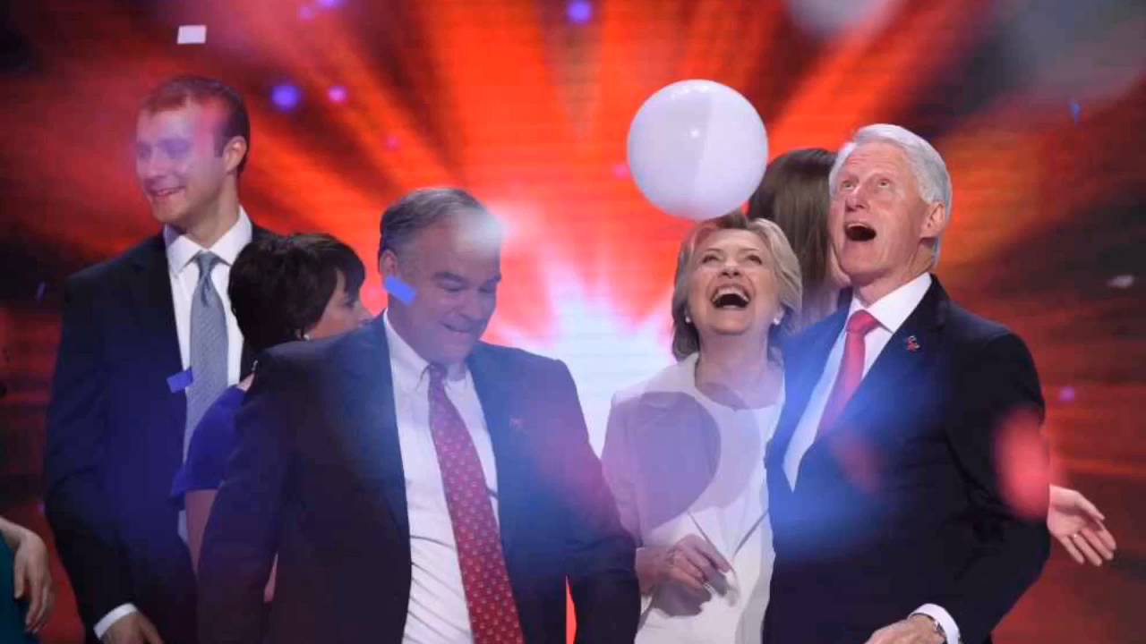 WATCH: Bill and Hillary Clinton celebrating the balloon drop at he DNC ...