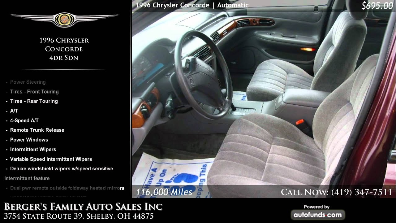 1996 Chrysler Concorde 4dr Sdn | Berger's Family Auto Sales Inc, Shelby ...