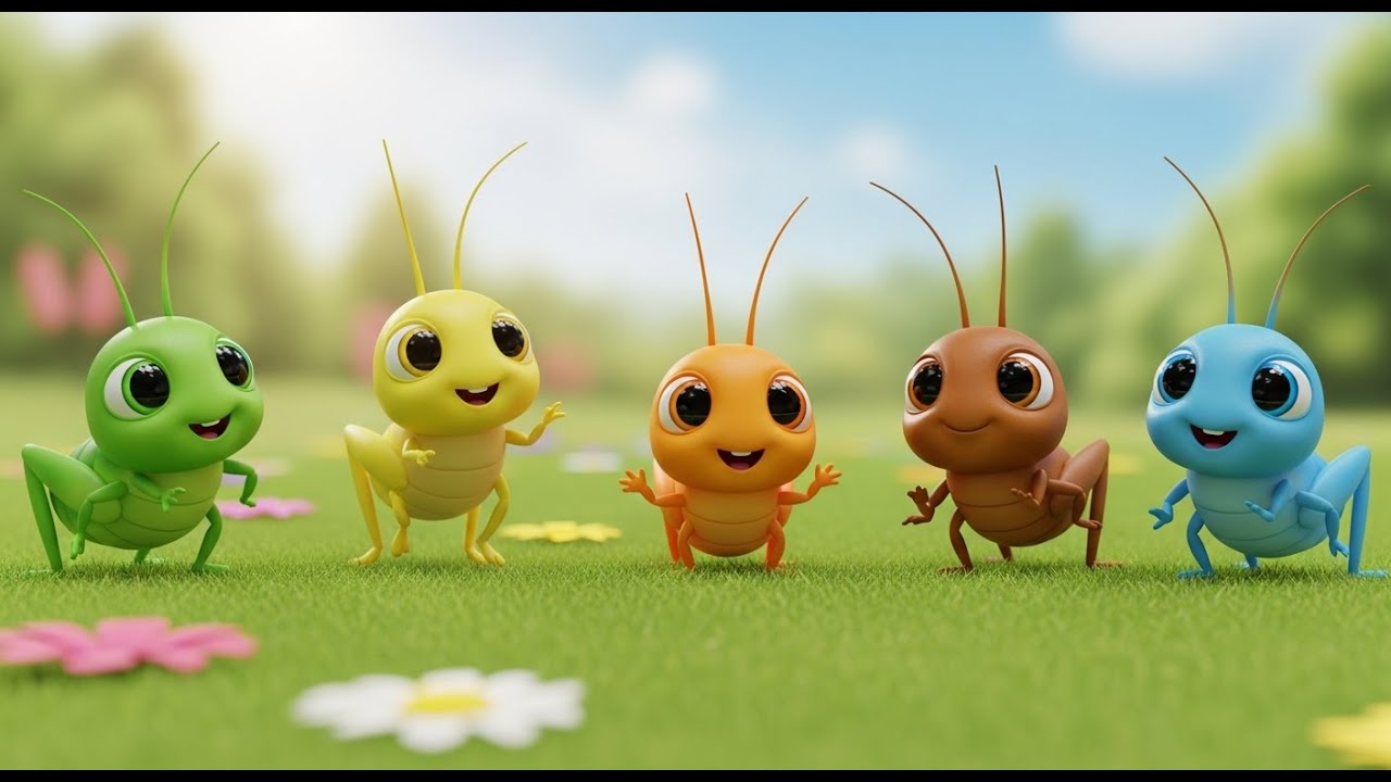 Five Little Crickets Chirp Chirp Chirp AV1 | Nursery Rhymes for Kids ...