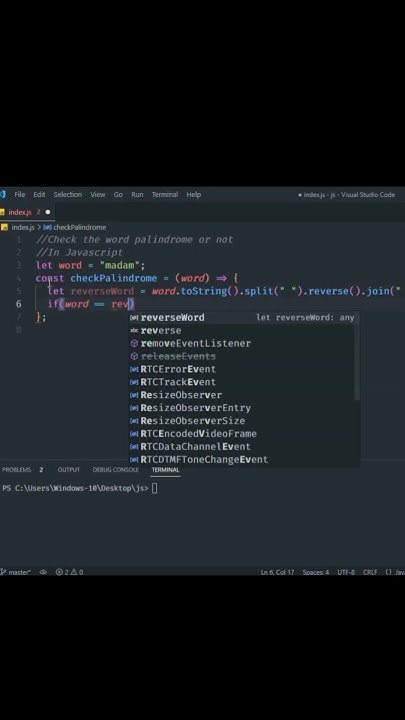 Check The String Palindrome Or Not Using Javascript Javascript