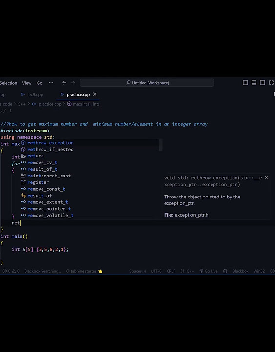 HOW TO FIND MAXIMUM AND MINIMUM ELEMENT IN AN INTEGER ARRAY | C++ | - YouTube
