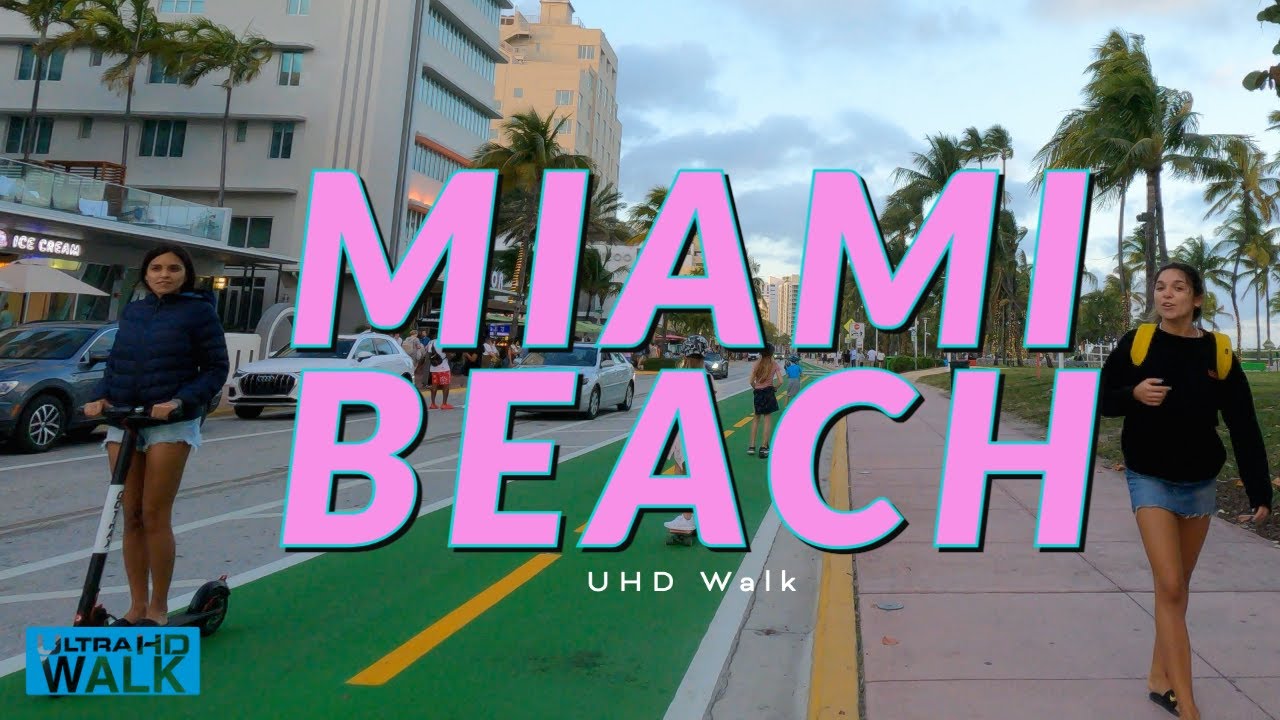Miami Beach Walk 4k 🇺🇸 Walking tour of Ocean Drive. inMiami Beach ...