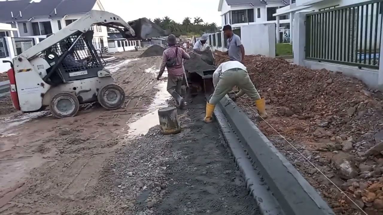 Cara dan proses pencetakan batu kerb/pembatas jalan @RIZKY OTODIDAK ...