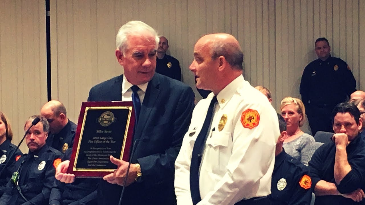 Chief Mike Scott Recognized as Fire Officer of the Year - YouTube