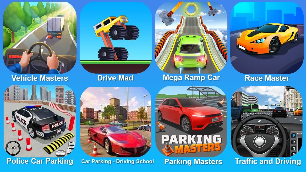 Vehicle Masters, Drive Mad, Mega Ramp Car, Race Master, Police Car ...