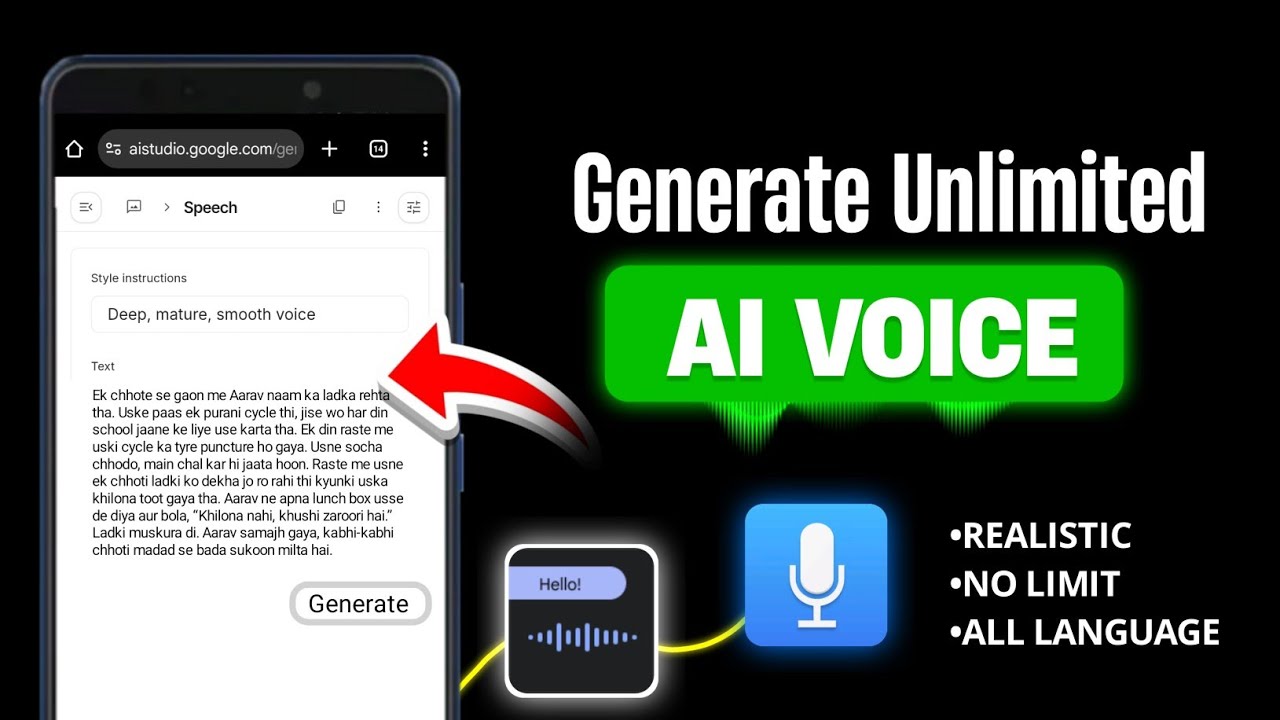 Google Ai Studio Se Voice Generate Kaise Kare | Google Ai Studio Text ...