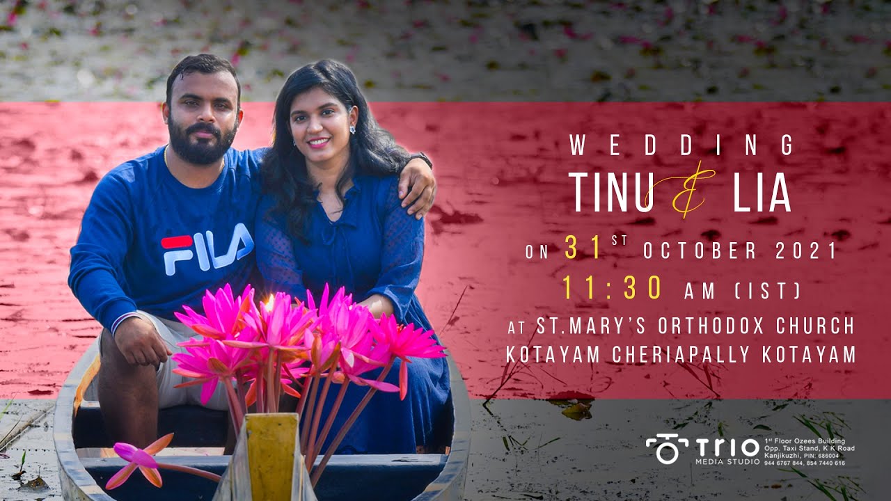 Tinu Varghese John with Lia Susan Joseph Wedding Ceremony - YouTube