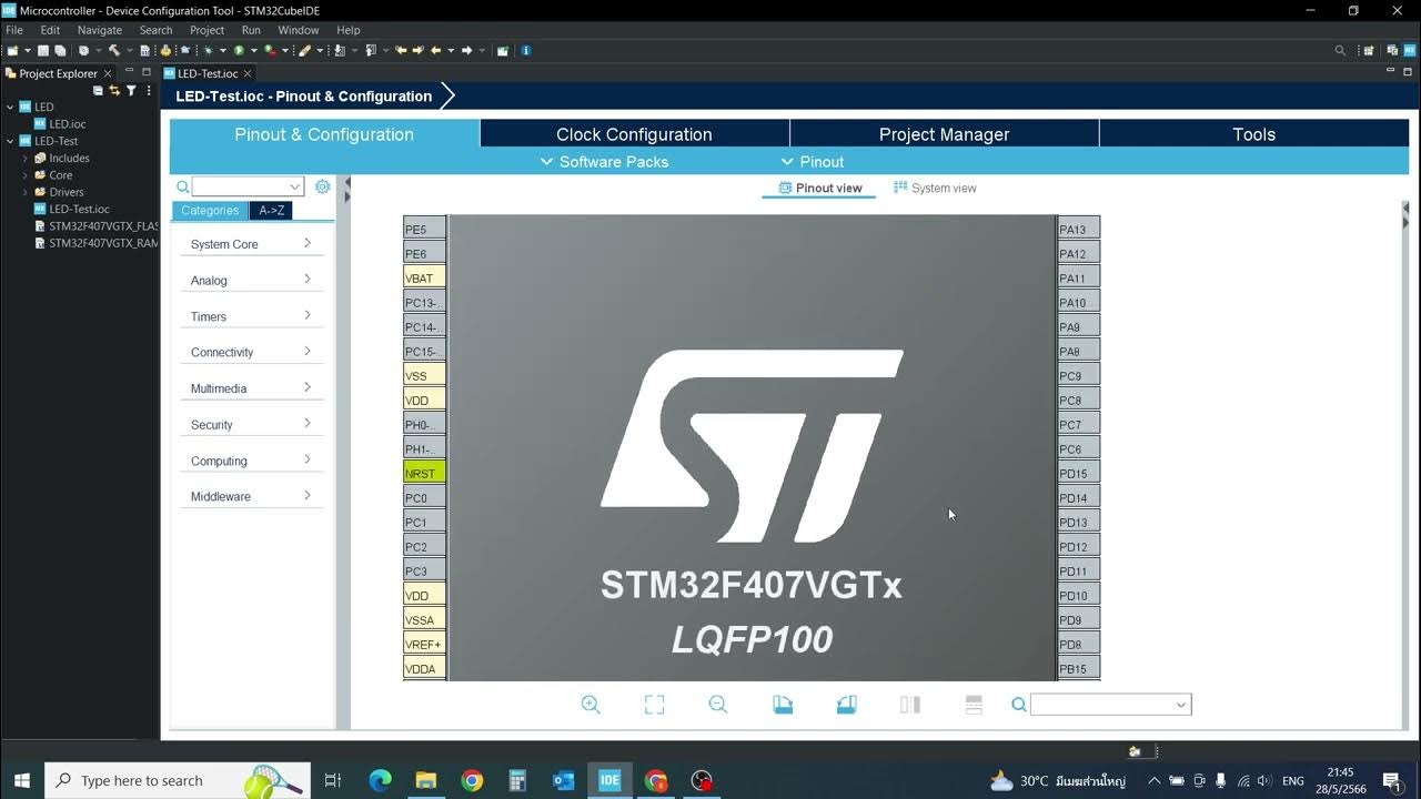 Stm32f4 With Stm32cubeide สอน Blink Led Youtube