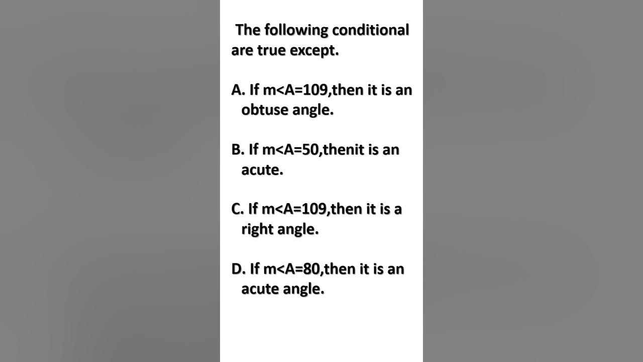 The following conditional are true except#math#maths#mathematics# ...
