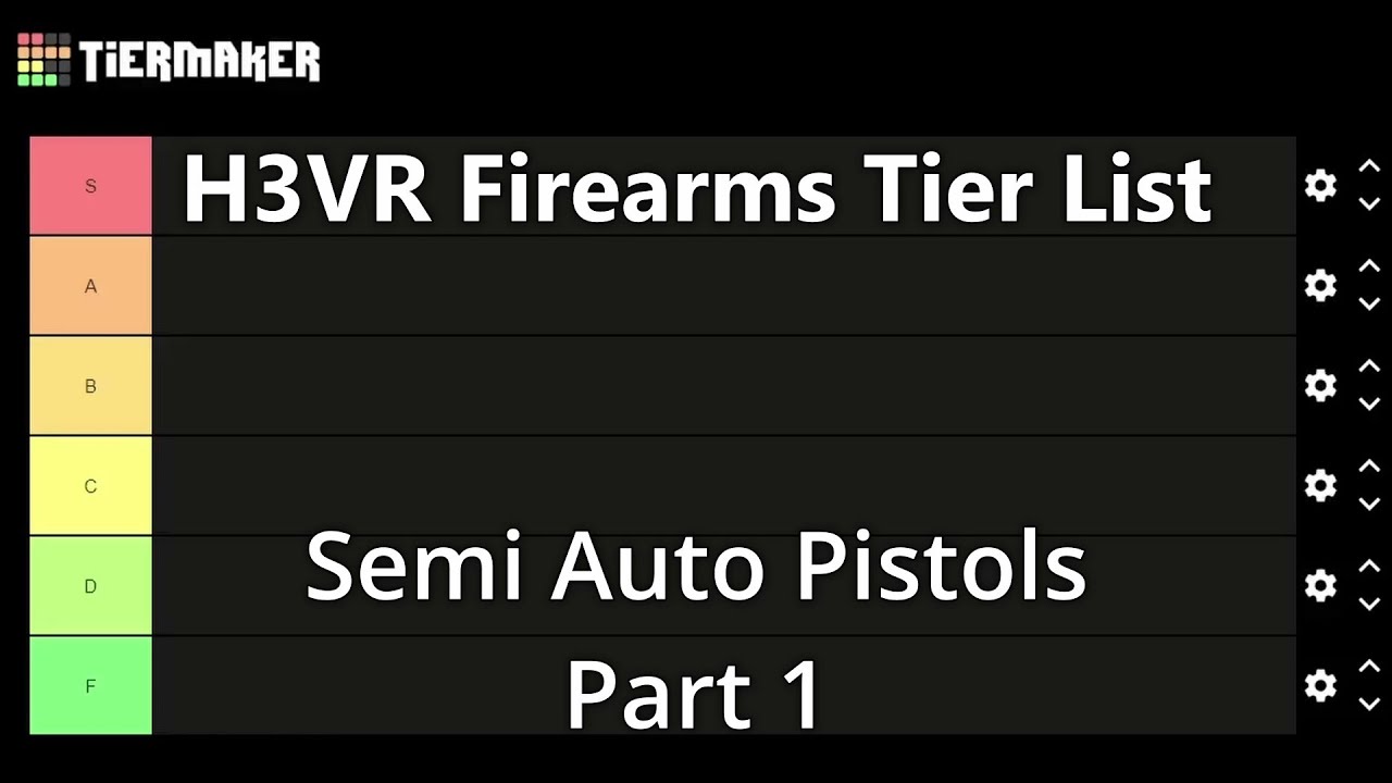 H3VR Firearms Tier List - Semi Auto Pistols | Part 1 - YouTube