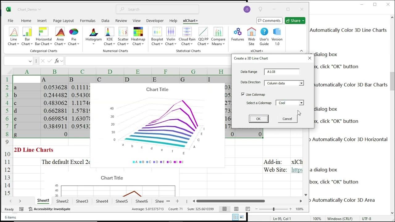 xlChart+: Use Colormaps To Automatically Color Excel 3D Line Charts - YouTube
