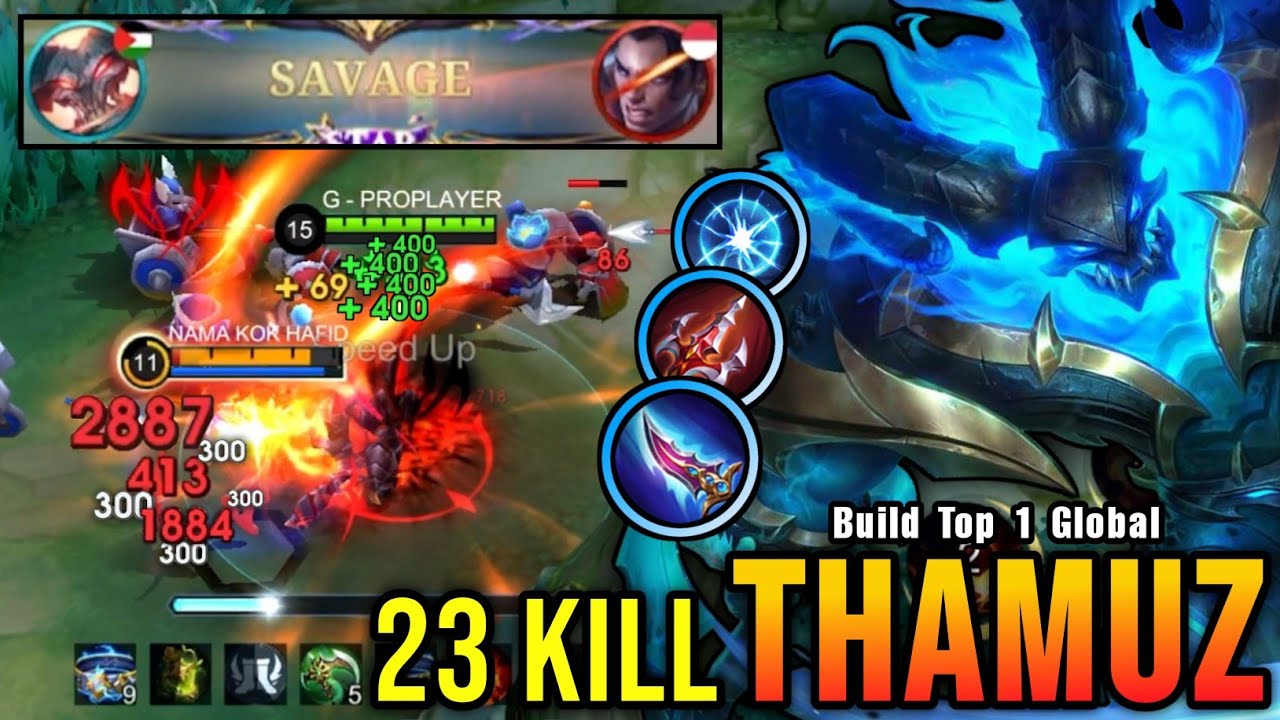 SAVAGE + 23 Kills!! Thamuz Best Build and Emblem!! - Build Top 1 Global ...