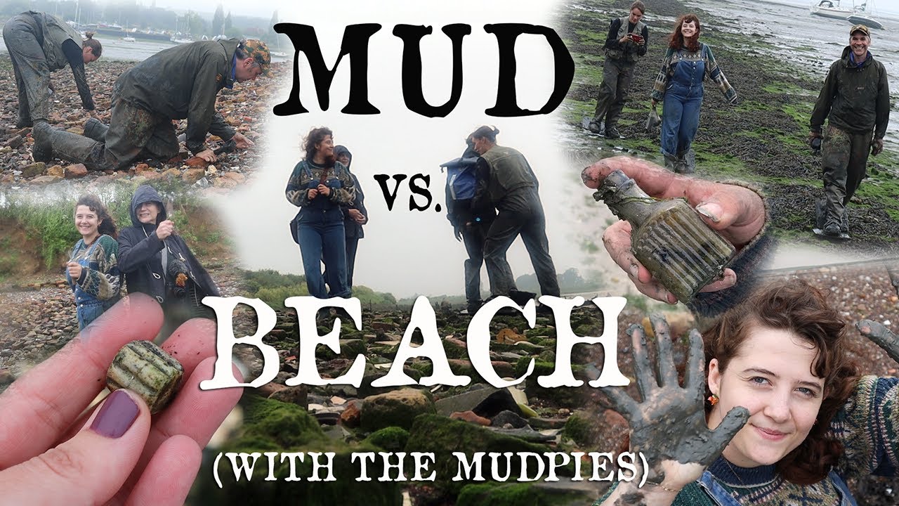MUD Vs BEACH Challenge! Mudlarking With The Mudpies! - YouTube