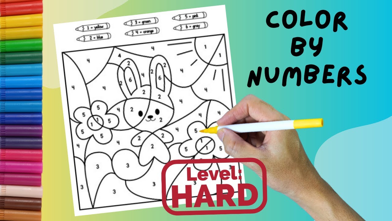 Color by Numbers Level- HARD | Complete Coloring Tutorial | Color by ...