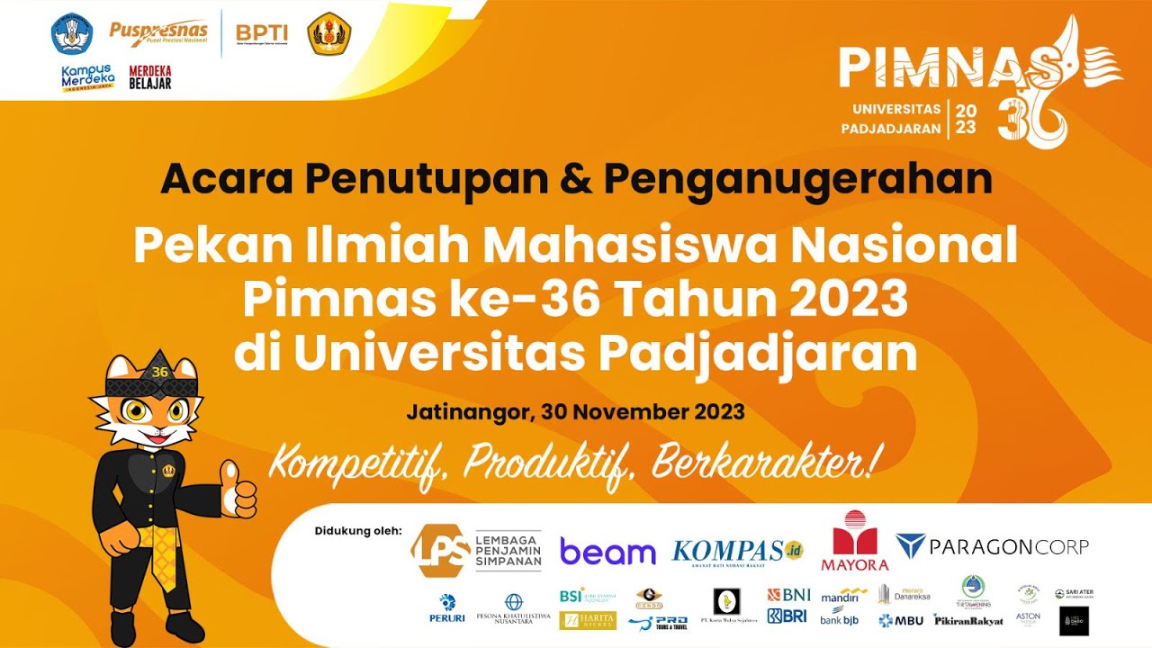 Penutupan & Penganugerahan Pimnas ke-36 Tahun 2023 di Universitas ...