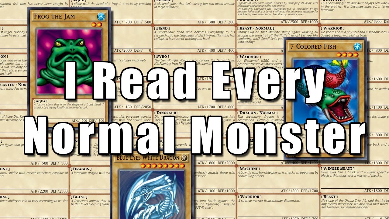 Reading EVERY Normal Monster (IN ONE TAKE!) | Yu-Gi-Oh! - YouTube