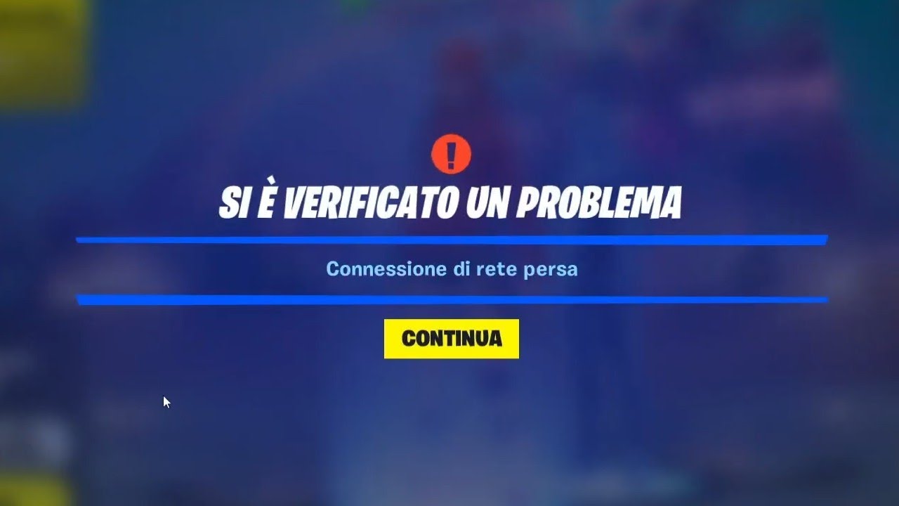 SI è VERIFICATO UN PROBLEMA CONNESSIONE DI RETE PERSA FORTNITE PC PS4 ...