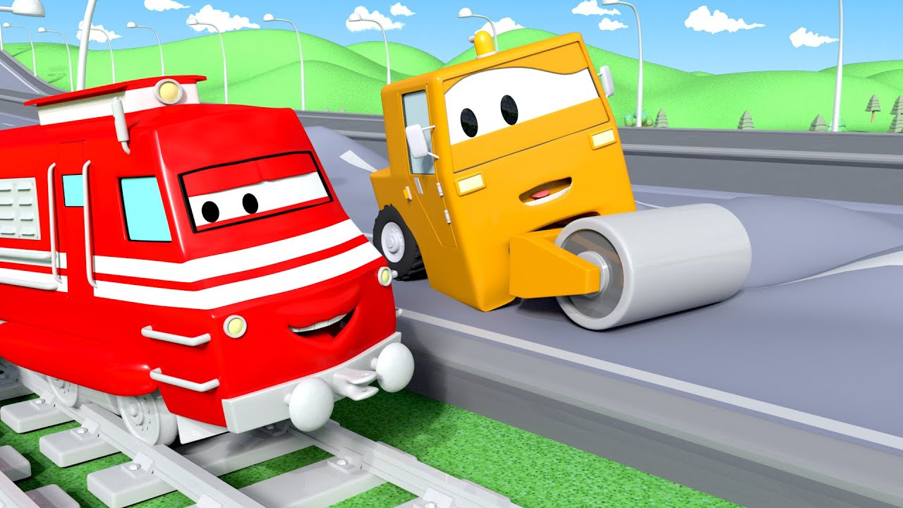 Steve the Steam Roller smoothes the bumpy Road ! - Troy The Train of ...