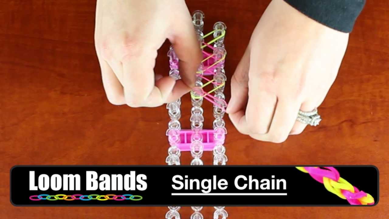 Loom Bands - Single Chain Bracelet with Loom - YouTube