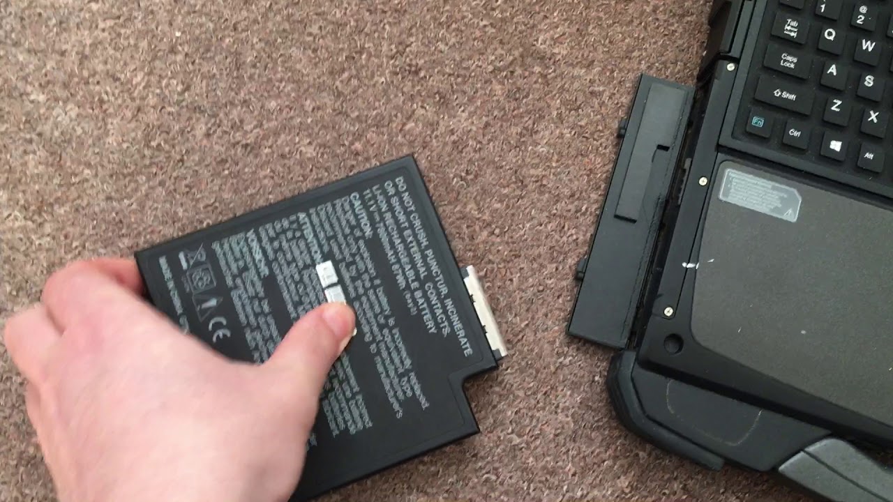 GETAC B300 2nd Hard Drive Caddy made from old battery - YouTube