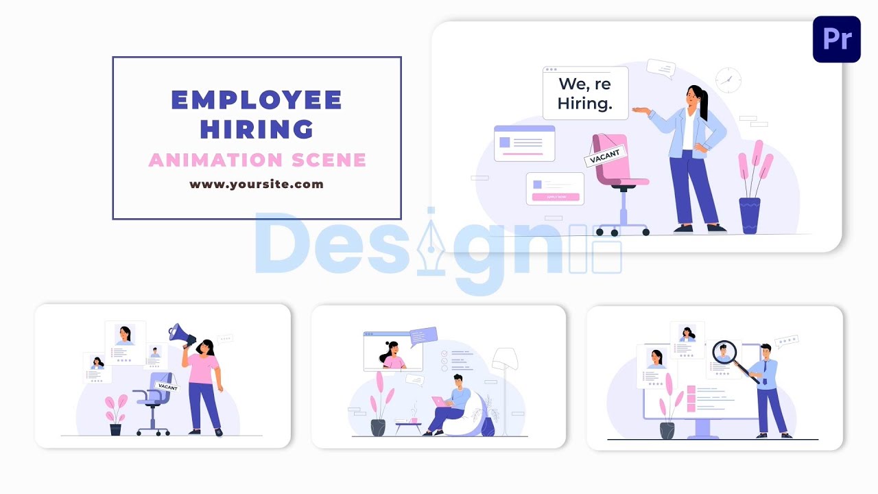 Employee Hiring Animation Scene Premier Pro Template - YouTube