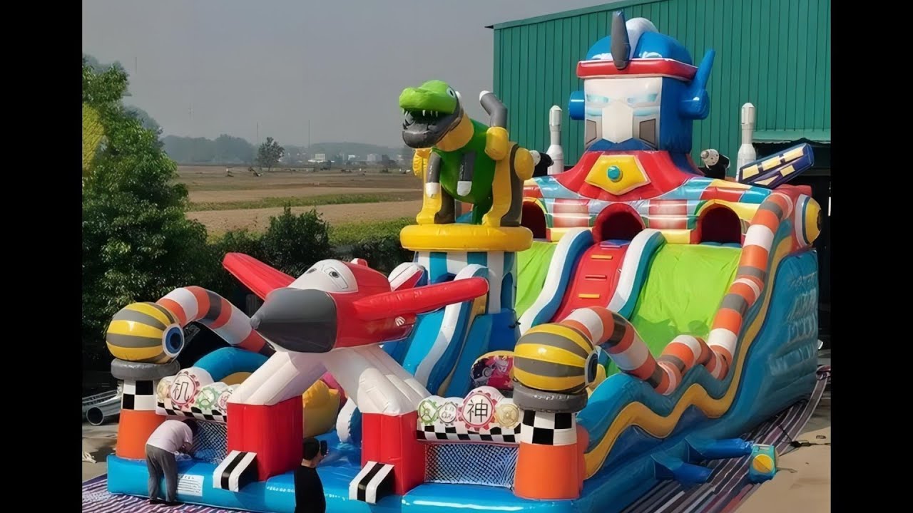 Inflatable Super Wings slide - YouTube