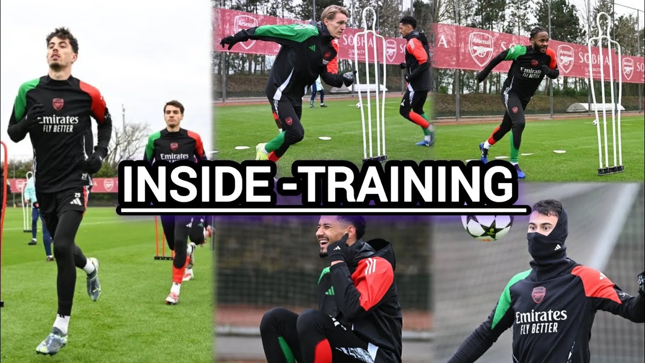 ARSENAL INSIDE -TRAINING ahead of Monaco march - YouTube