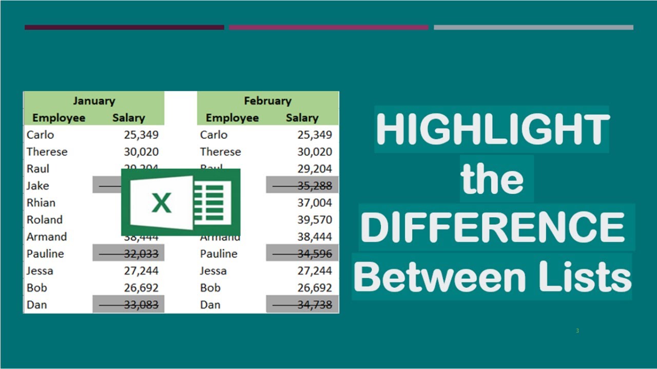 How to Identify and Highlight Unique Values or Differences Between ...