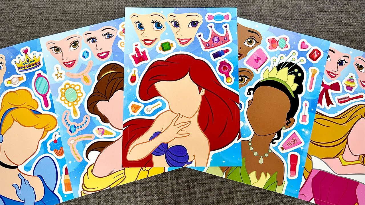 [paper diy] Disney Princess Sticker Book 👑 Decorate with Rapunzel ...