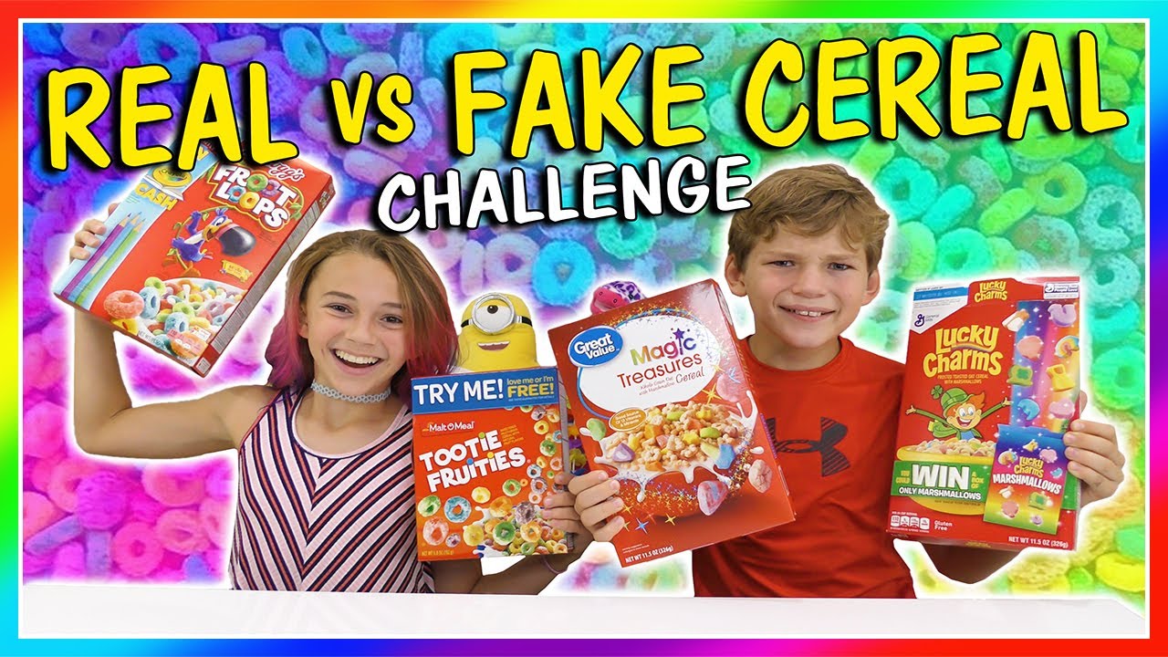 REAL VS FAKE CEREAL CHALLENGE | We Are The Davises - YouTube