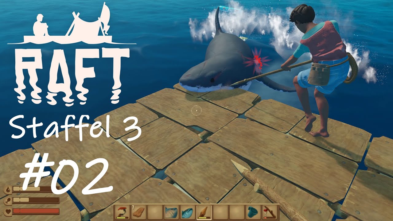 Raft Survival Staffel 3 🌊 #02 Bruce der Hai bringt uns ein Steak vorbei ...