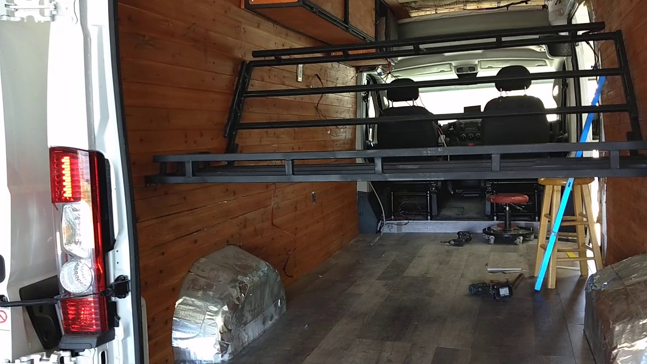 Promaster conversion part 17 building a bed - YouTube