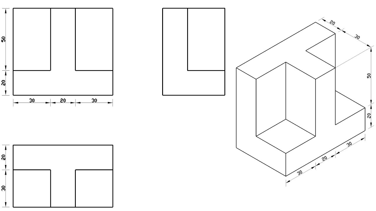 Engineering Drawing Isometric And Projection 21 - YouTube