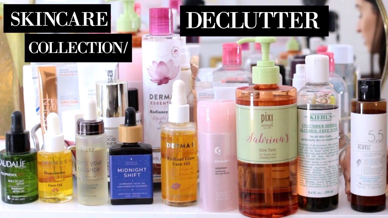 SKINCARE COLLECTION/ DECLUTTER 2018 - YouTube