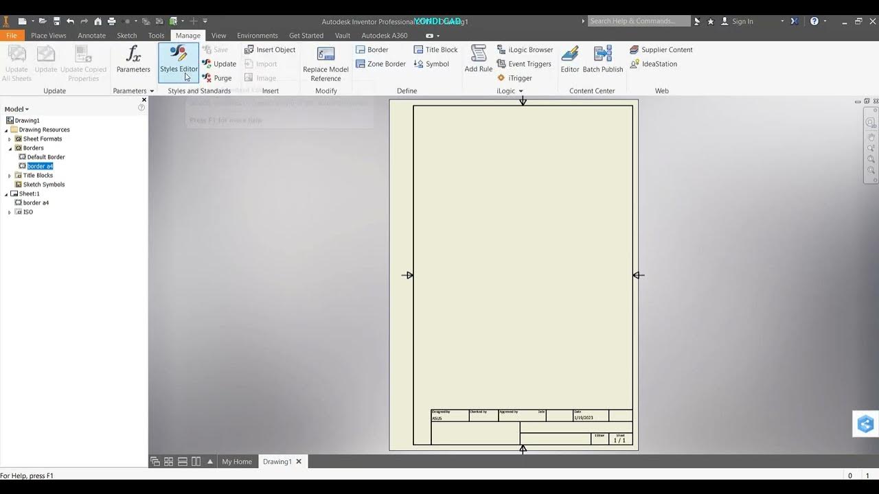 AUTODESK INVENTOR TUTORIAL - Setting Awal Gambar Kerja (Inventor ...