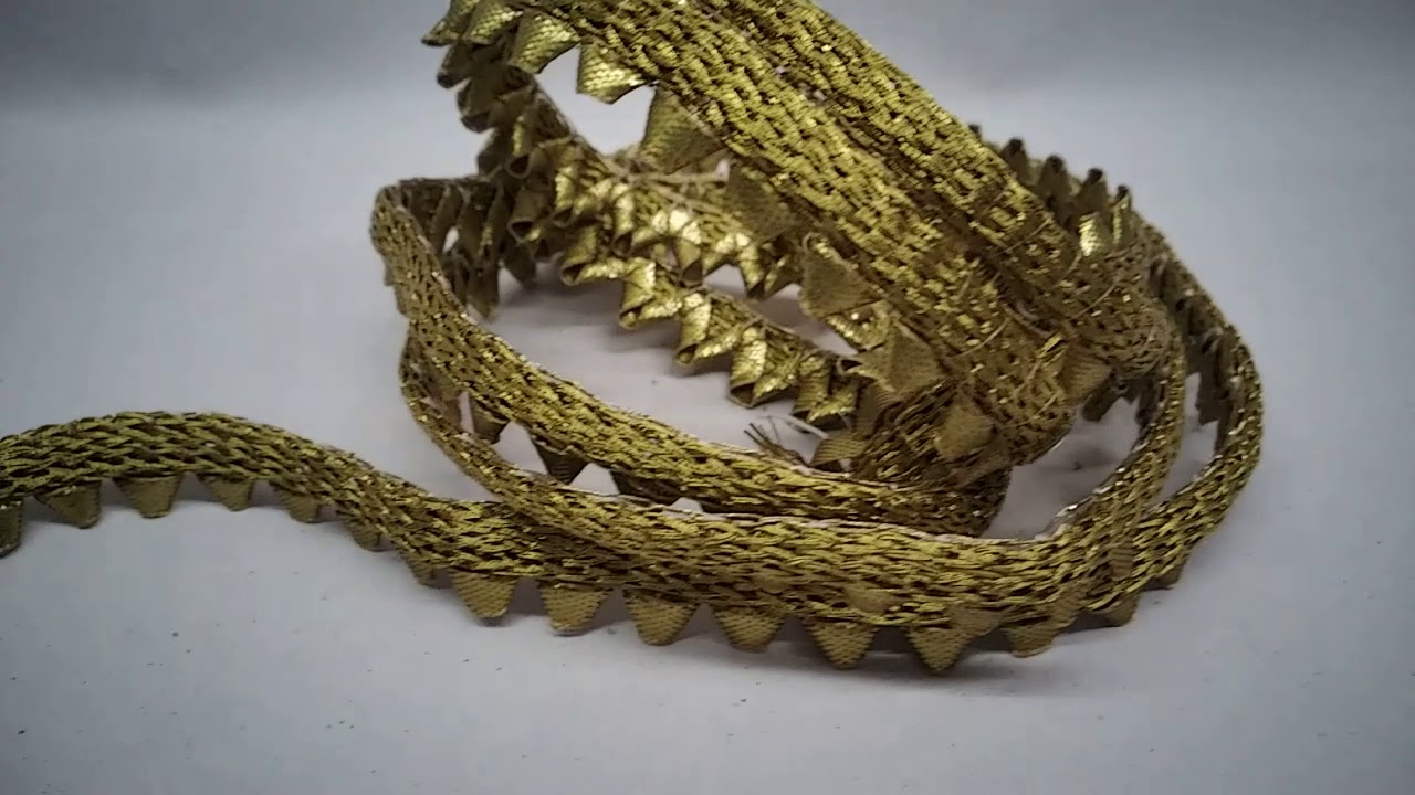 JCWG0020 Golden Lace Patta Gota Patti With Mini Golden Triangles 0.76 ...