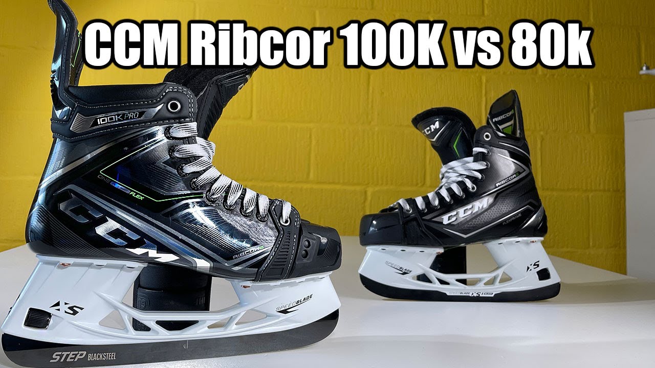 CCM Ribcor 100k Pro vs 80k hockey skates review - YouTube