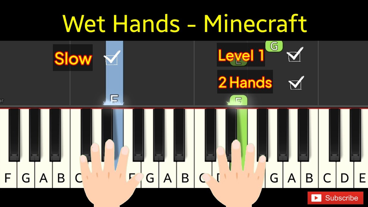 Wet Hands | Minecraft | piano easy - YouTube