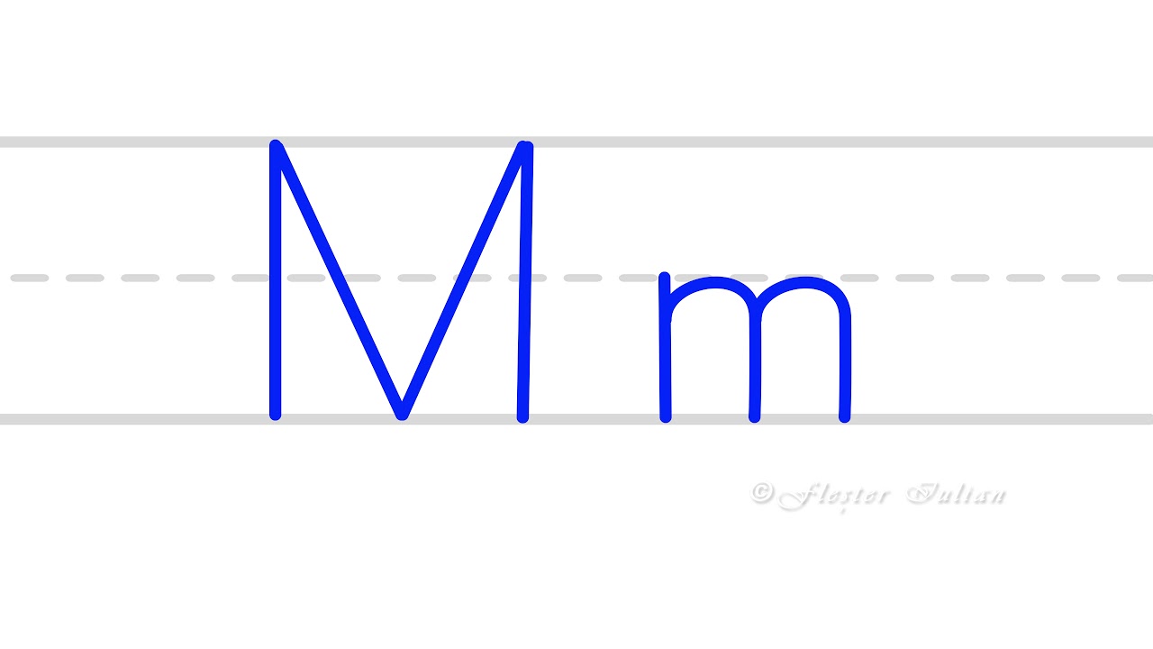 M mare de tipar și litera m mic de tipar - YouTube