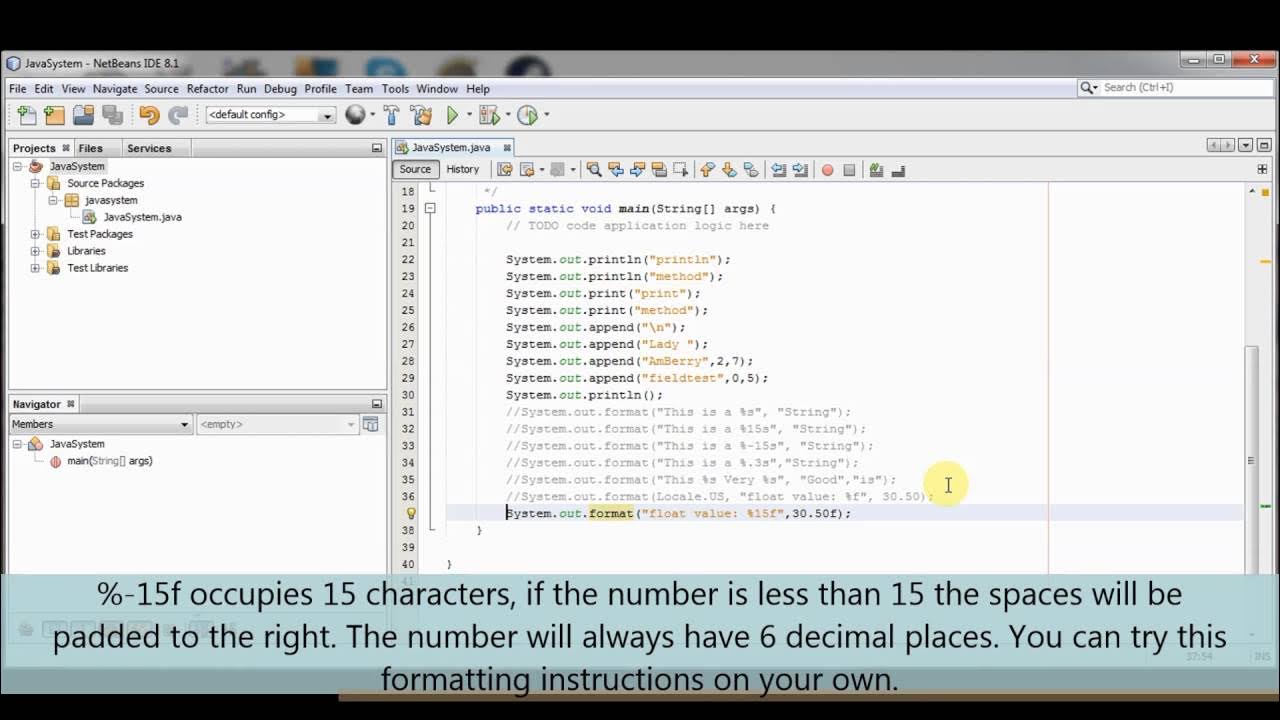 Java System.out,System.err,append,println,print,printf,format and static import - YouTube